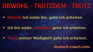 OBWOHL - TROTZDEM - TROTZ - Deutsch-Coach.com