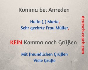 Schreibtipp: Kommas bei Anreden und Grüßen - Deutsch-Coach.com